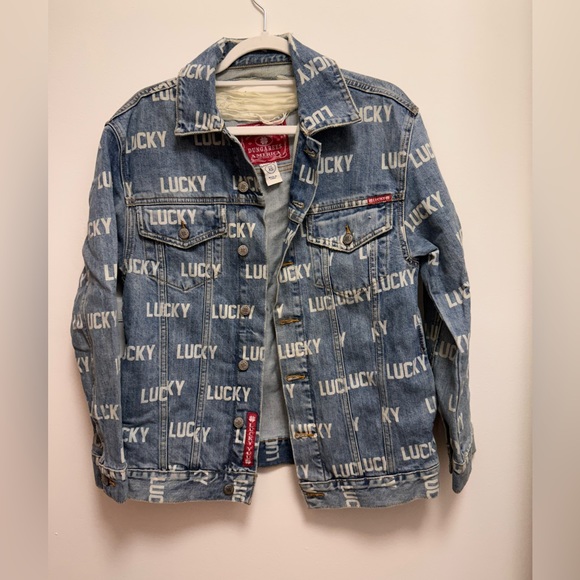 Lucky Brand | Jackets & Coats | Lucky Brand Logo Denim Jacket | Poshmark